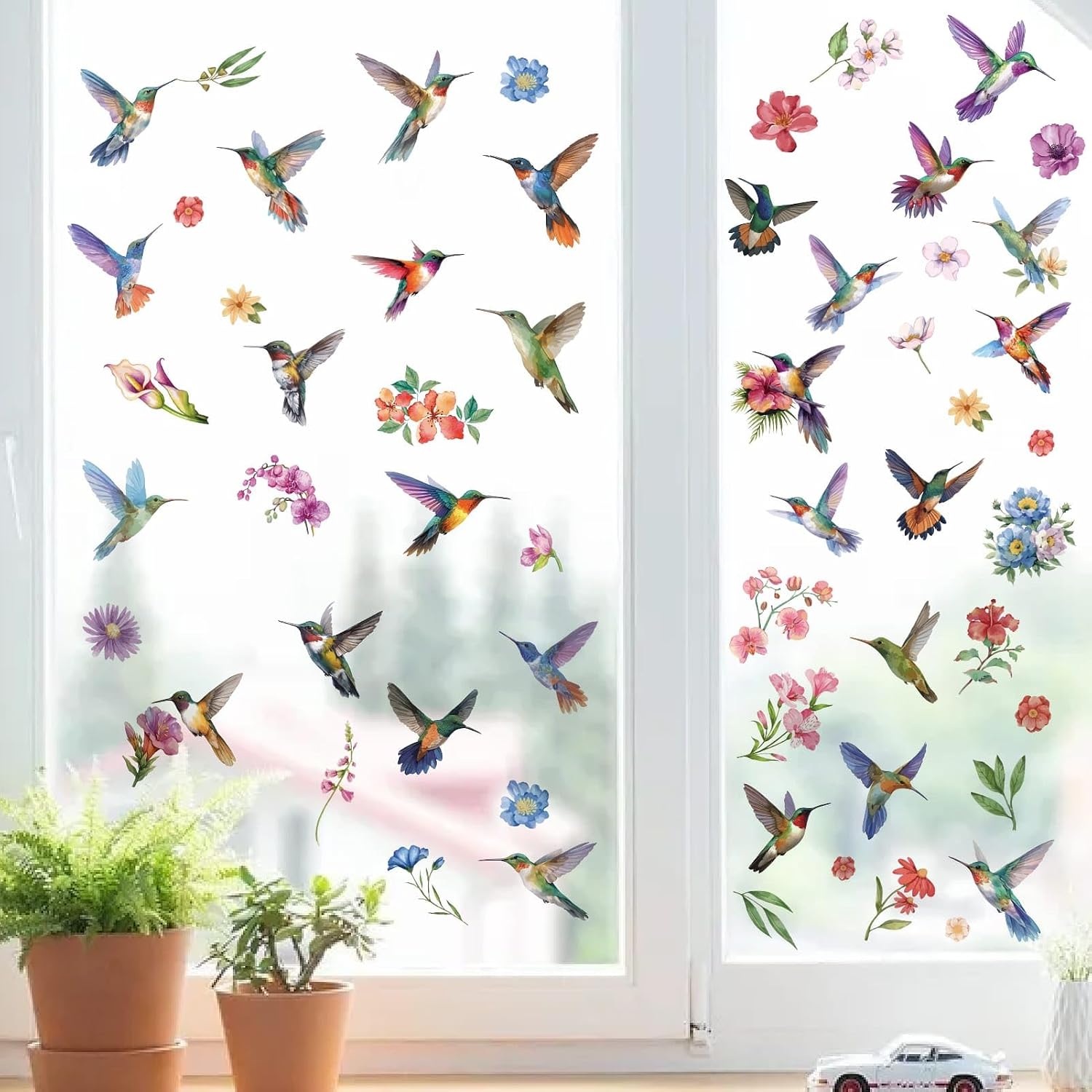 Amazon.com: PRESSINART 8 Sheets 8 Styles Bird Window Stickers ...
