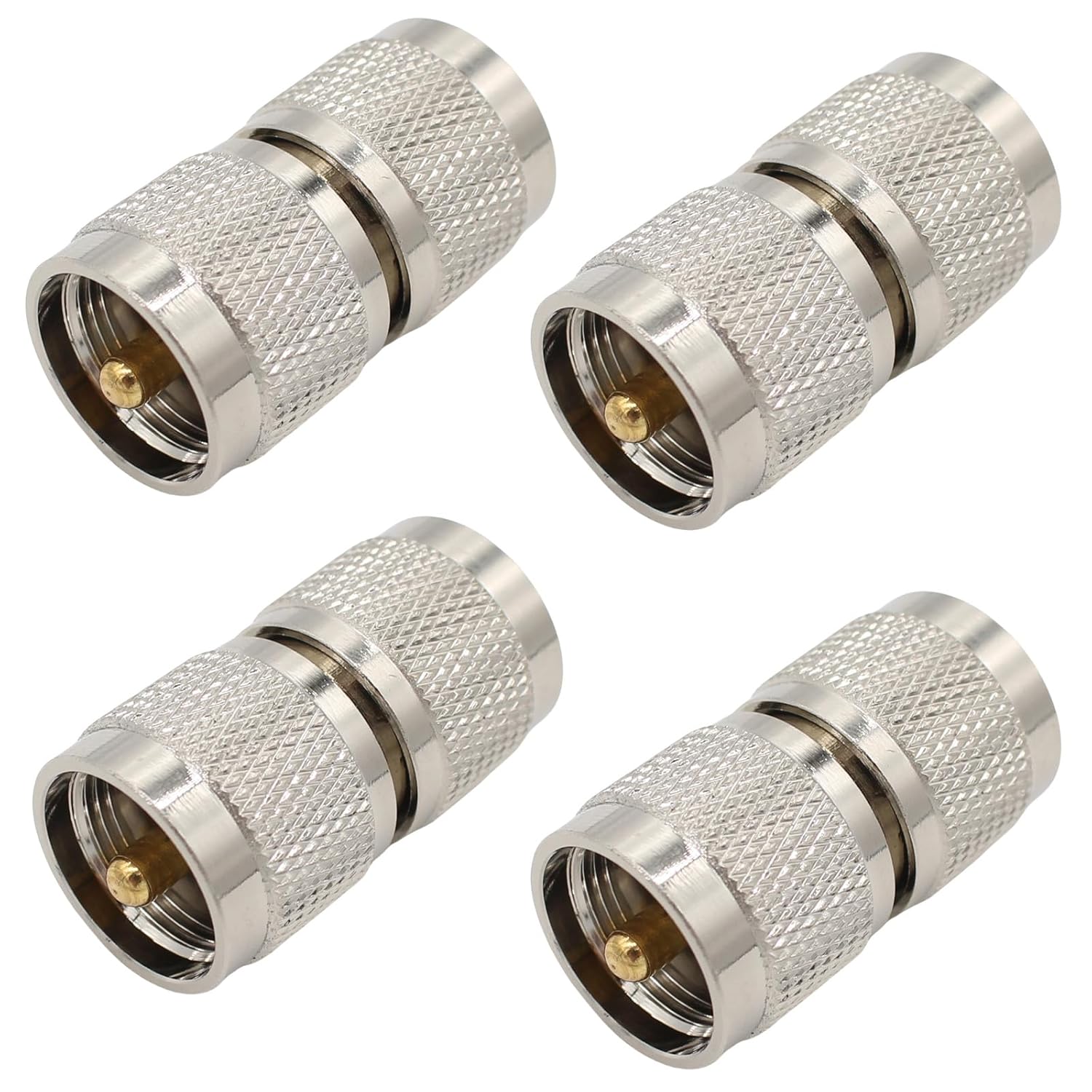 Amazon.com: exgoofit UHF Male to Male Connector 4-Pack, PL259 UHF Male ...