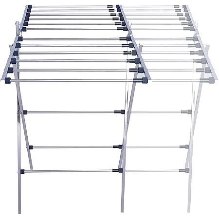 LIVINGBASICS Stainless Steel Expandable & Foldable Clothes Drying Stand ...