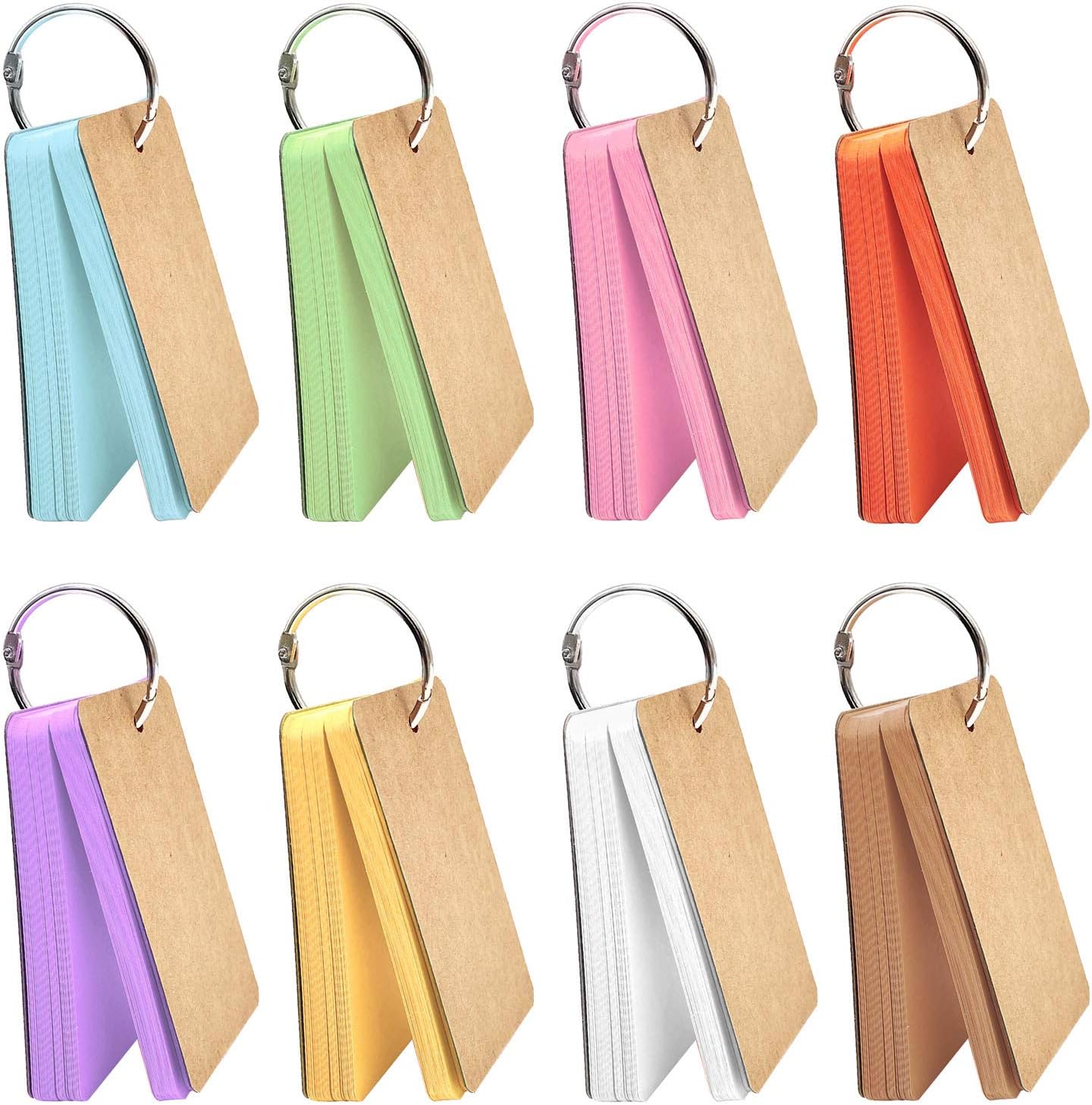 HGFLMR Flash Cards, 400 pcs with Binder Ring, 8 Set, 50 Sheets per Set ...