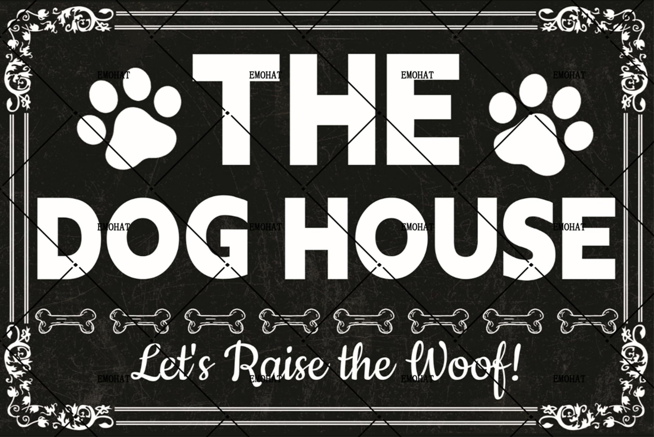 Amazon.com: Homebody Accents Dog House 6"x16" Metal Sign, Rustic, Pets ...