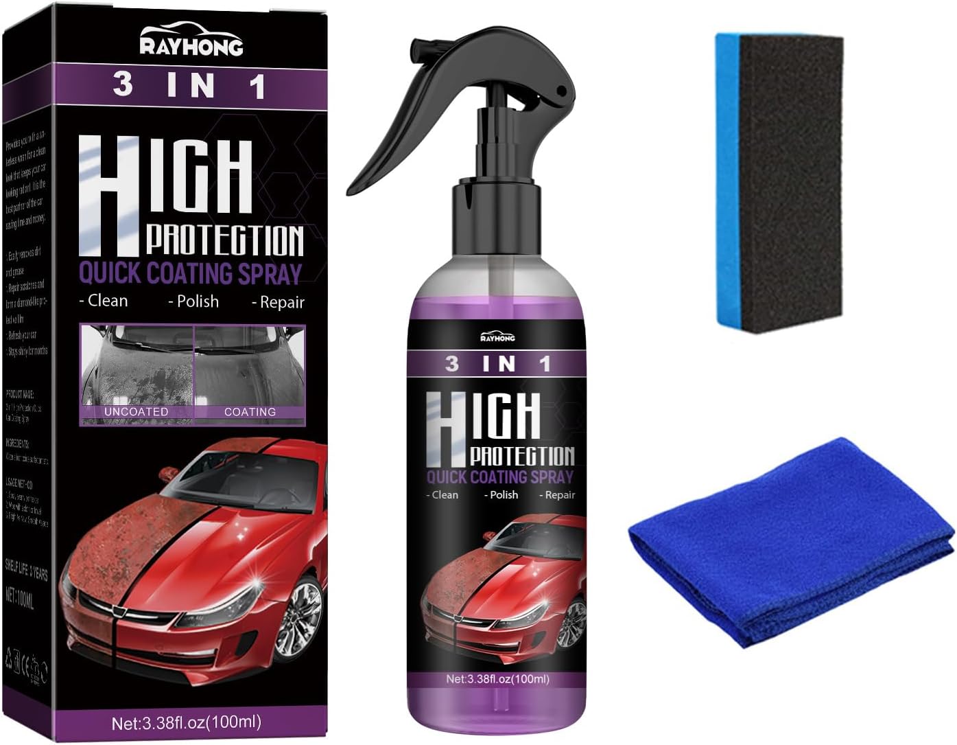 Amazon.com: High Protection 3 in 1 Quick Coating Spray - Scratch Repair ...
