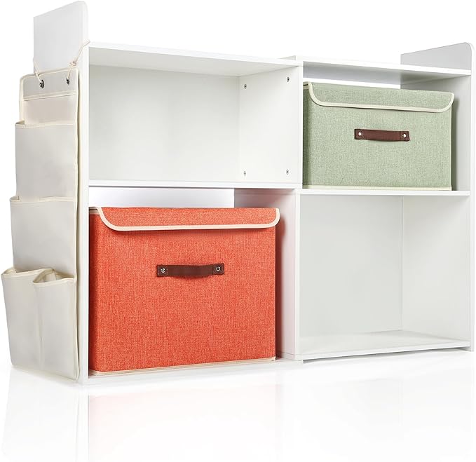 Amazon.com: pioncrey 4 Cube Storage Organizer, 32inch Wooden Extendable ...