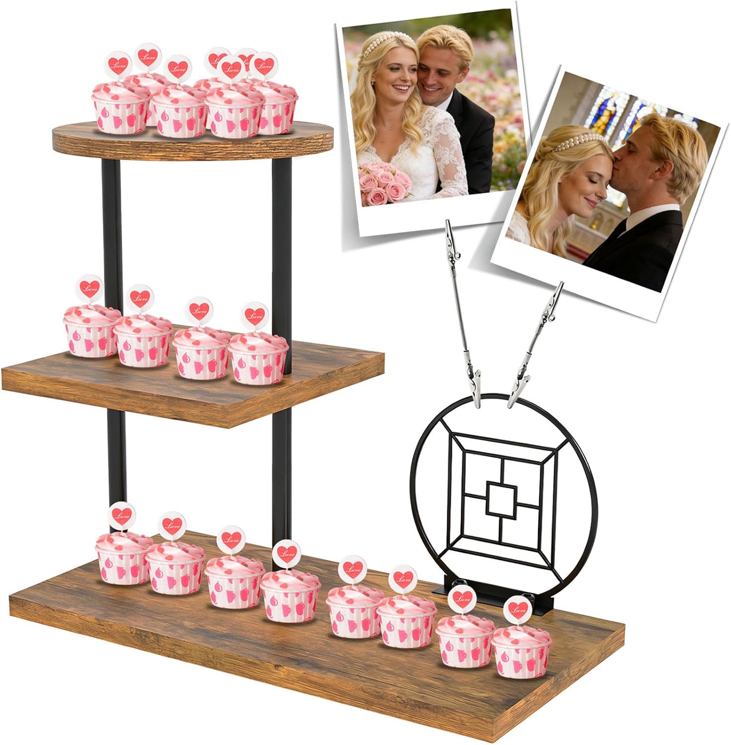 Amazon.com | Upgraded Version Can Display Photos, Wood Cake Stand, 3 ...