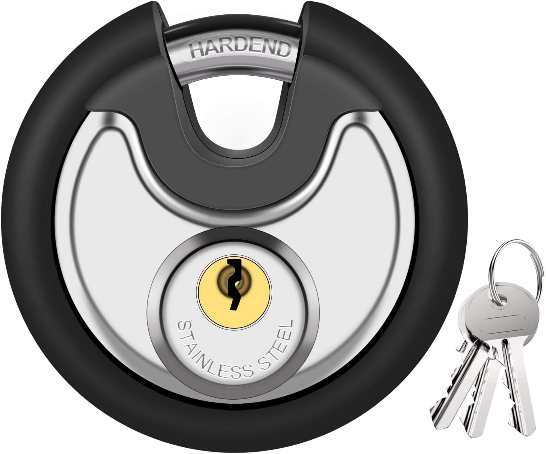 Helonge Disc Padlock with Key - Heavy Duty Round Circle Lock for ...