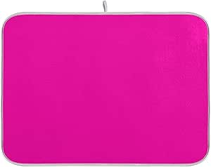 Amazon.com: Fuchsia Dishes Drying Mat Quick Drying Decorative Mat ...