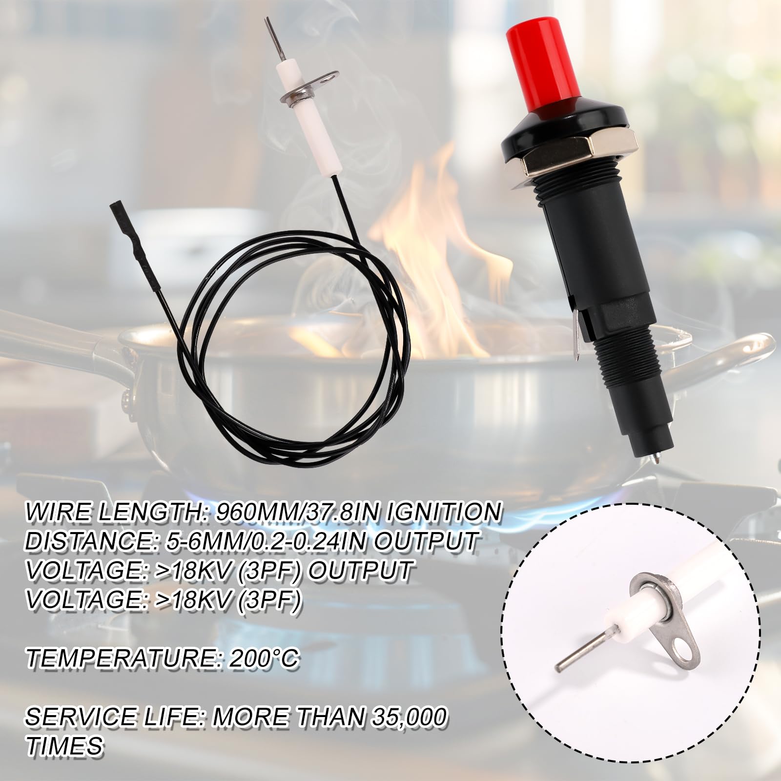 Gas Igniter 2pcs Piezo Igniter With Spark Ignition, Propane Push Button ...