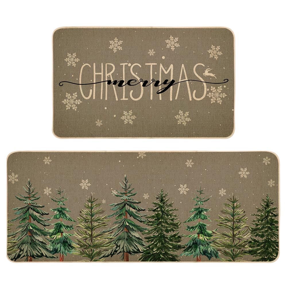 Amazon.com: Merry Christmas Kitchen Decor Mats for Floor Sets of 2 ...