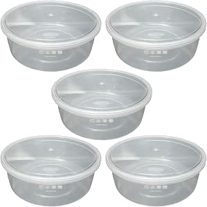 Round Plastic Food Container, Clear Storage Box With Airtight Lids Food ...