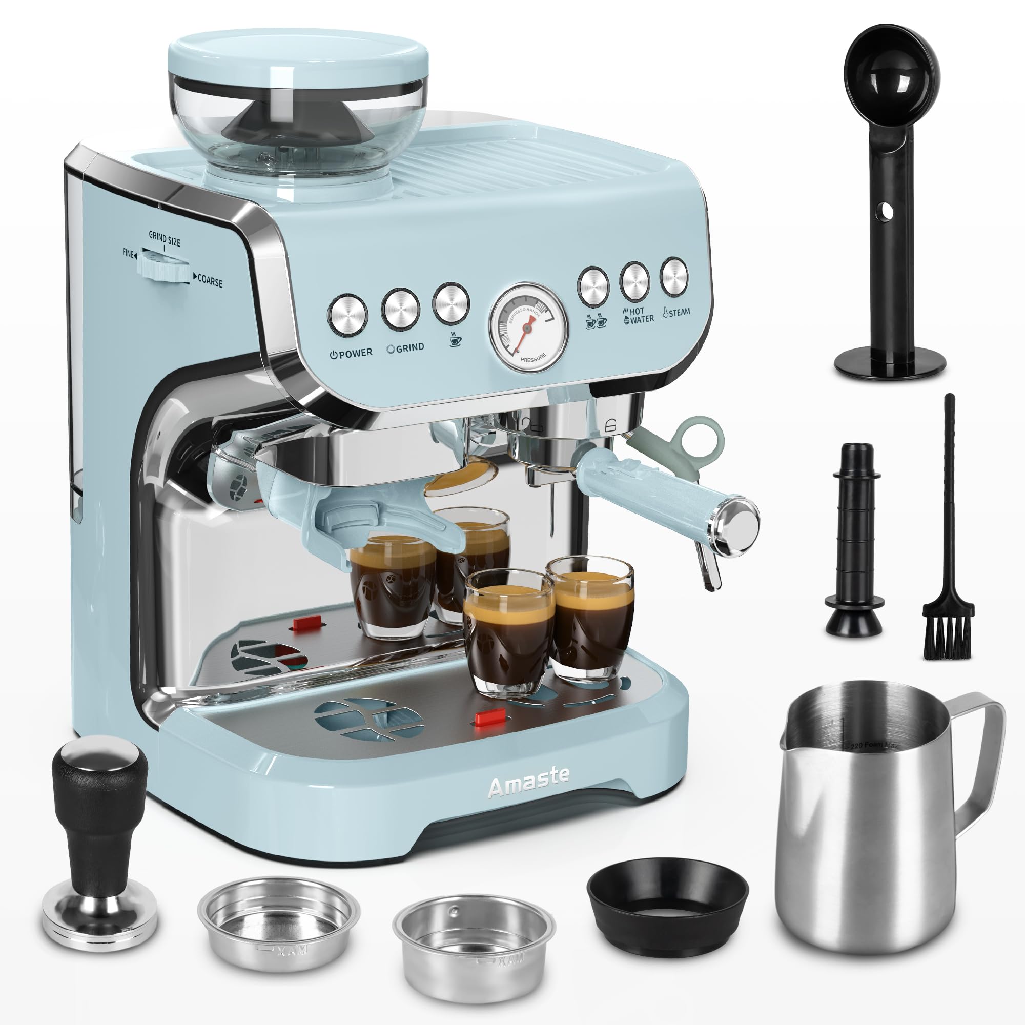 Amazon.com: Amaste Espresso Machine with Grinder, 15 Bar Espresso ...