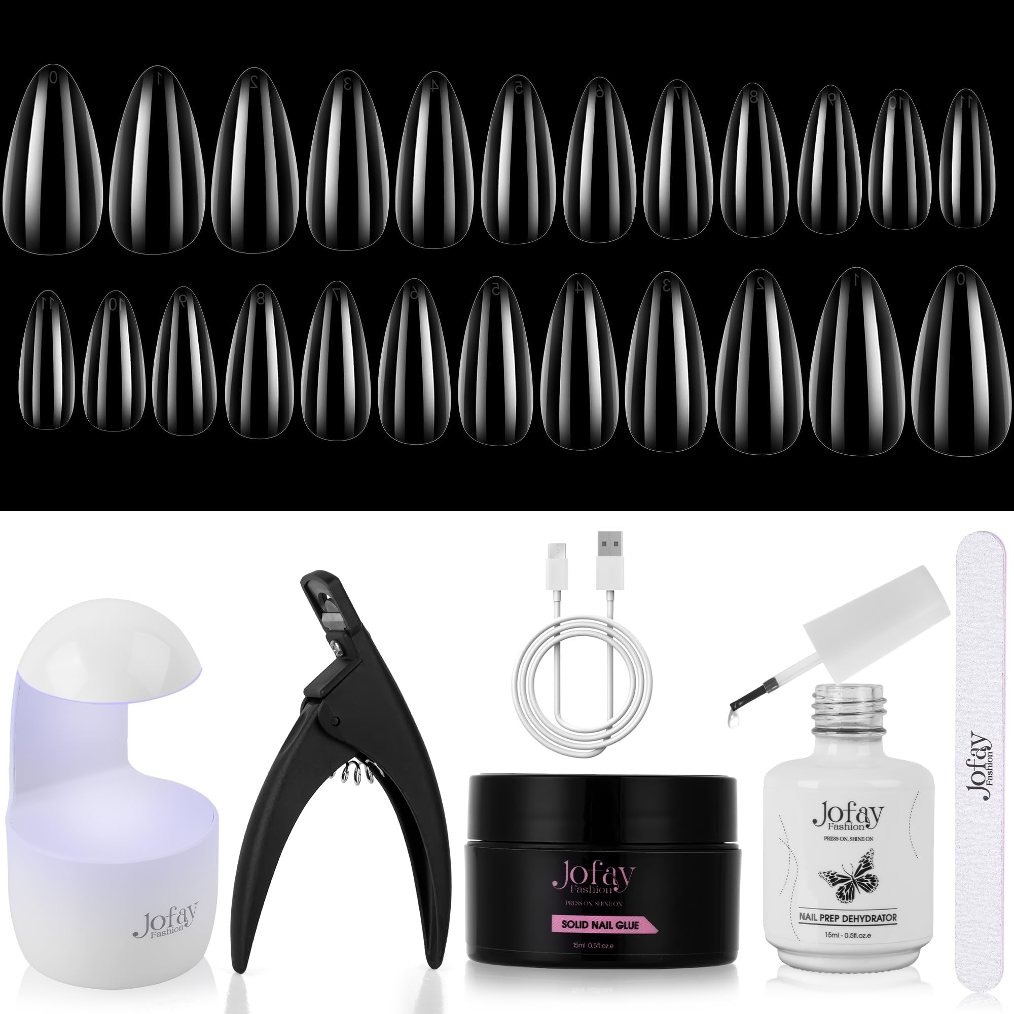 Amazon.com: Nail Tips and Glue Gel Kit, Almond Soft Gel Nail Tips ...