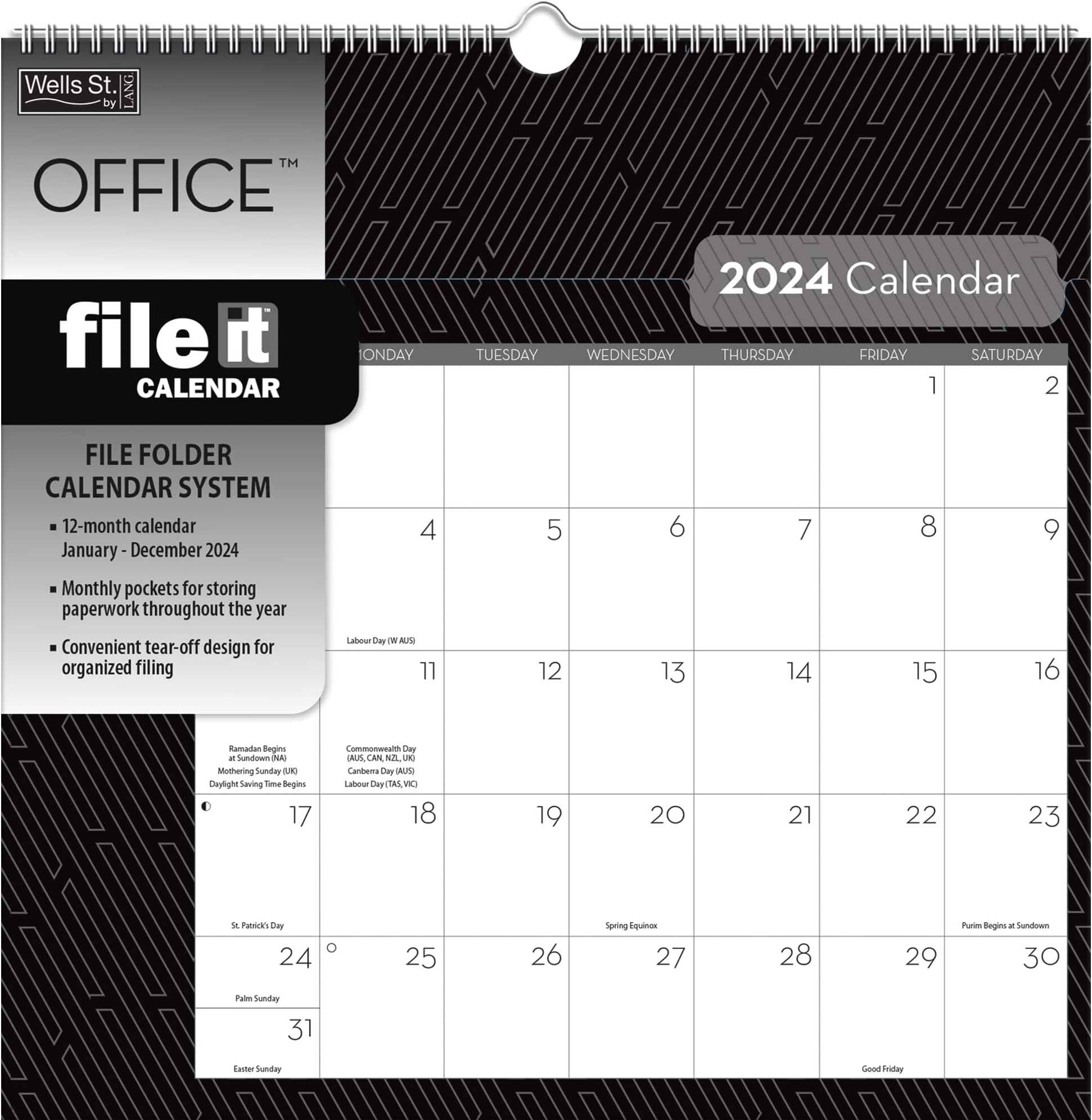 Amazon.com: WSBL Office 2024 File-It™ Calendar (24997006033) : Office ...