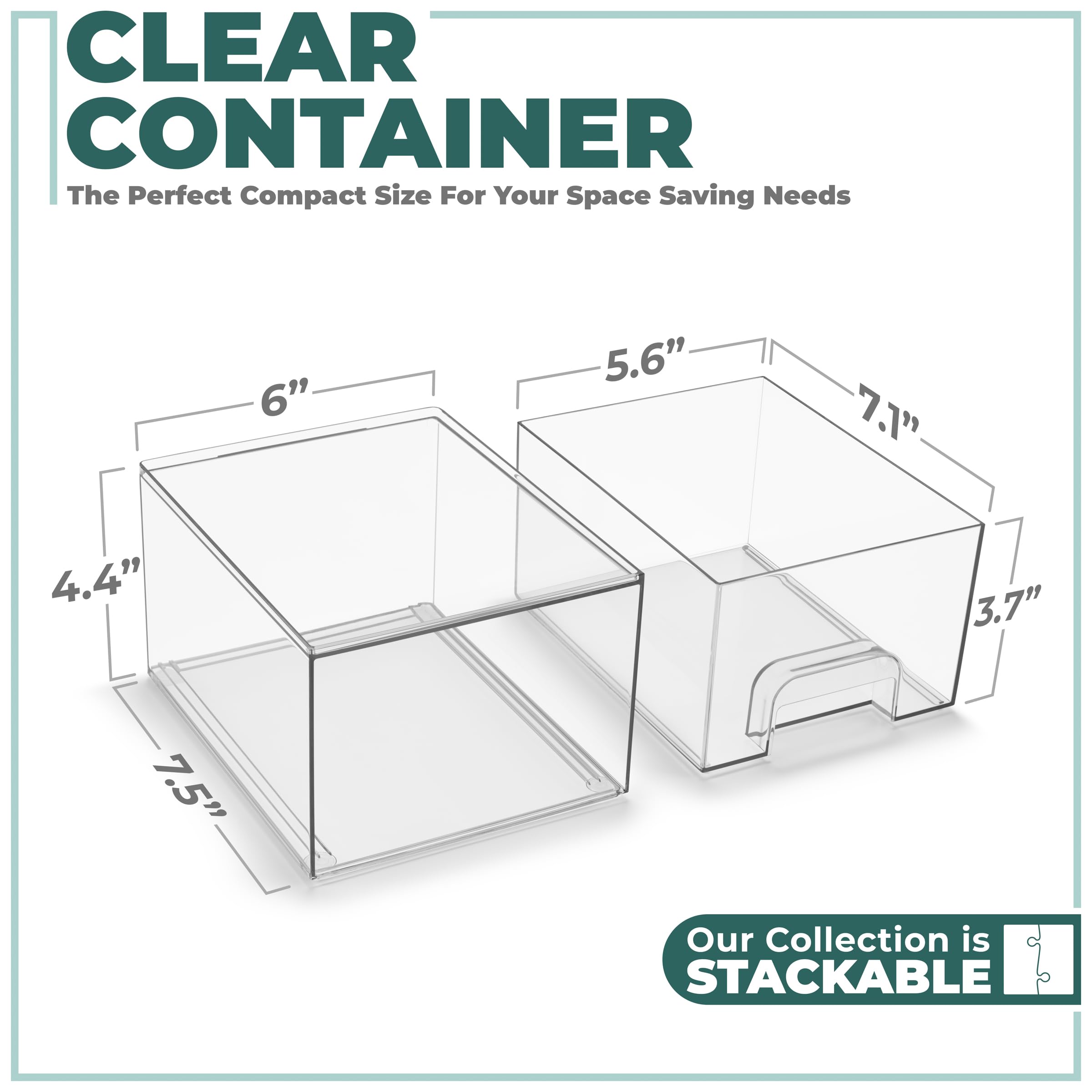 Snapklik.com : Sorbus Acrylic Storage Containers - 4 Pack, Stackable ...