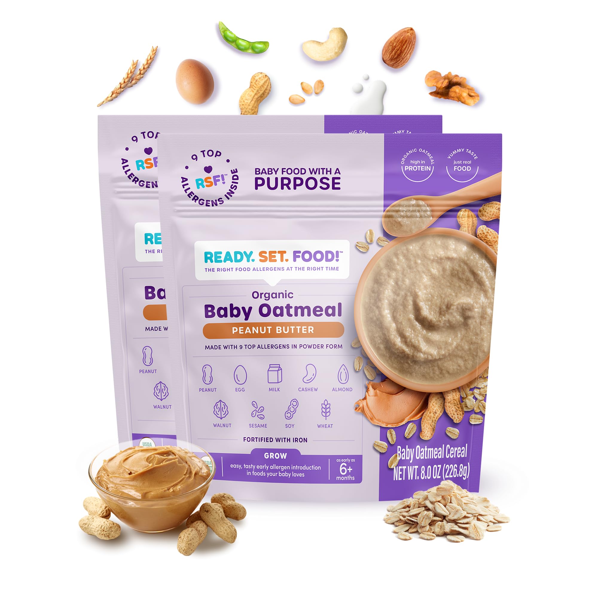 Amazon.com: Ready Set Food Organic Baby Oatmeal Cereal – Safe & Easy ...
