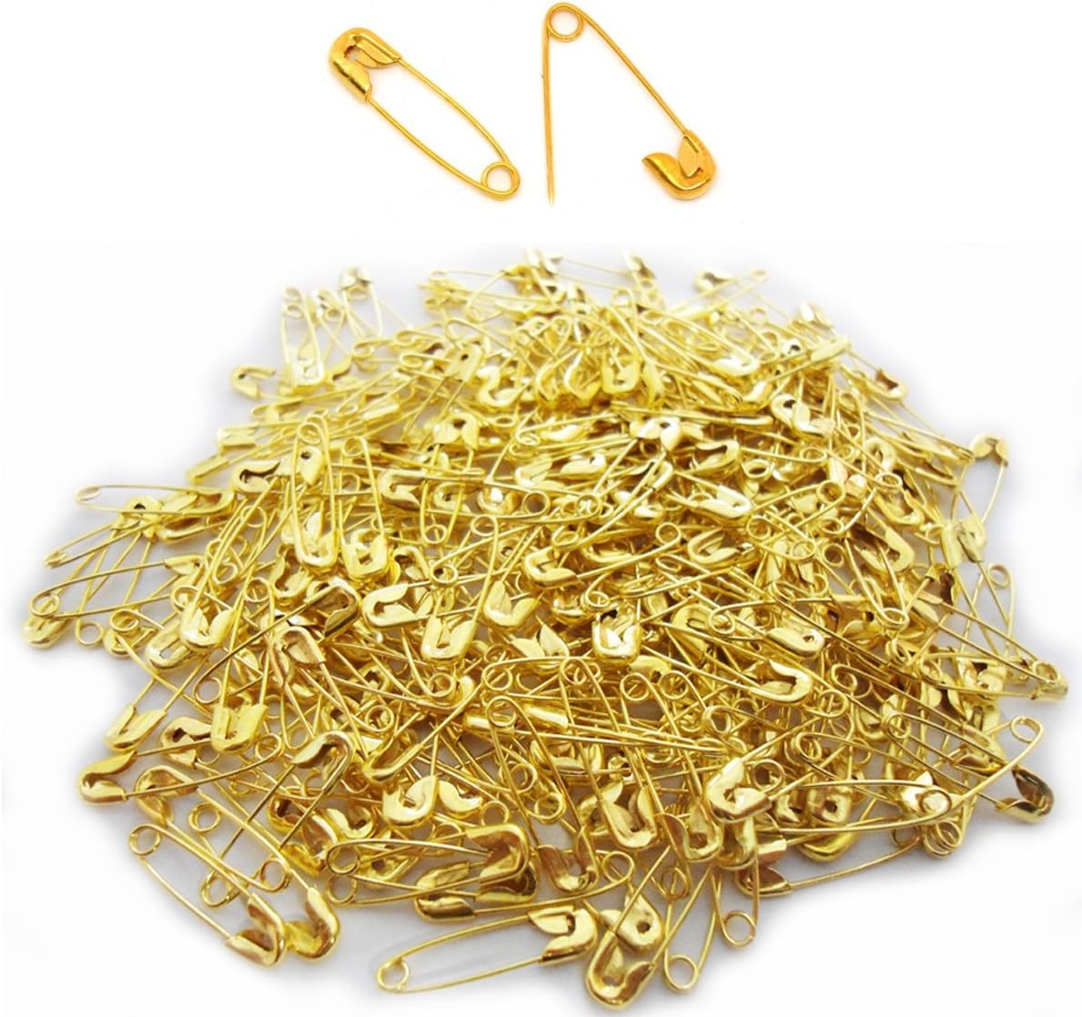 100 Small Tiny Gold Metal Steel Mini Safety Pins 2cm 20mm : Amazon.co ...