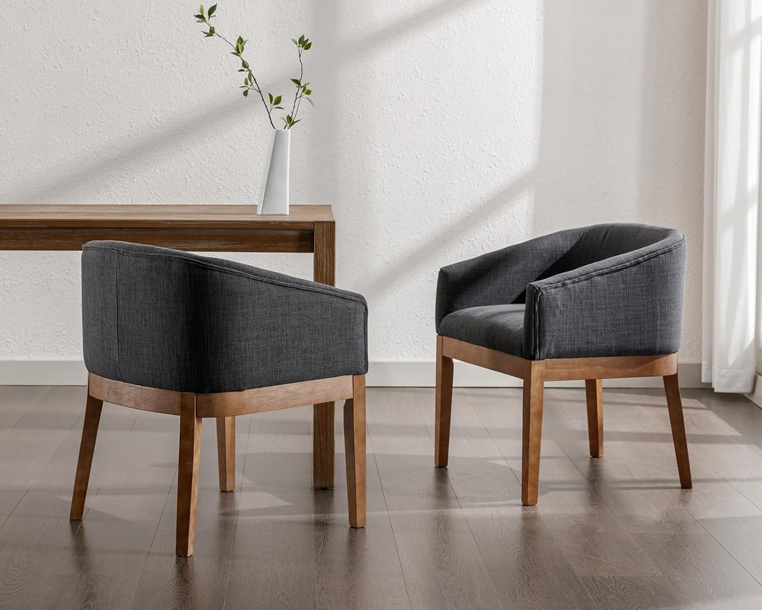Amazon.com - Mid Century Modern Upholstered Barrel Dining Chairs with ...
