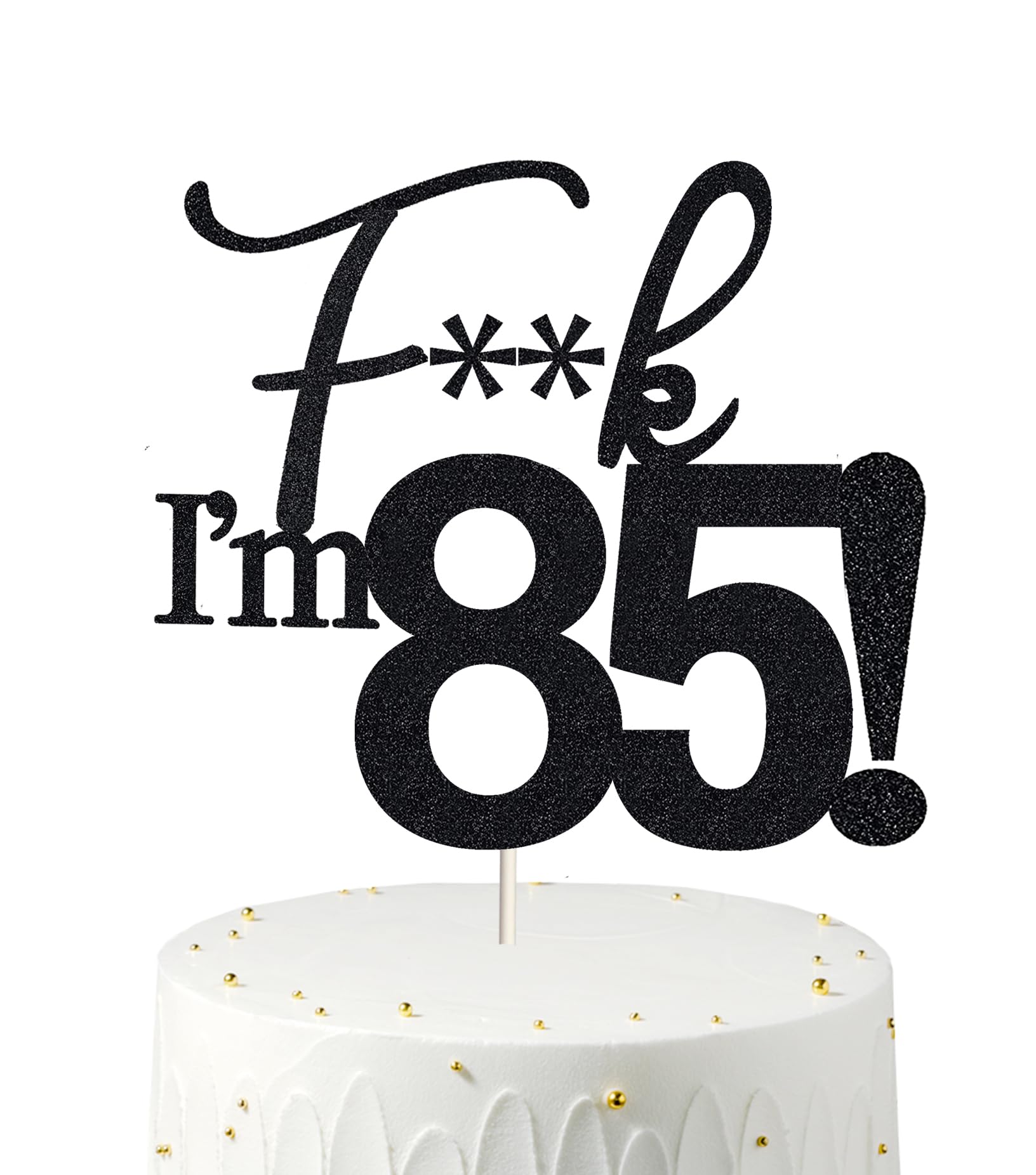 Snapklik.com : 85 Cake Toppers, 85 Birthday Cake Toppers-Black Glitter ...