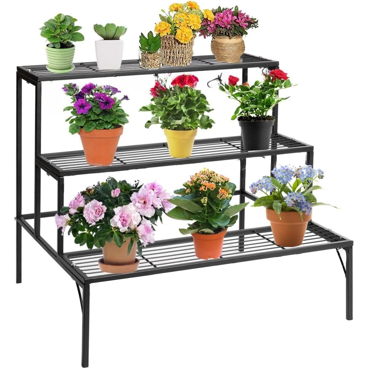 ecofynd Trio Metal Planter Stand for Living Room, Large Plant Stand for ...