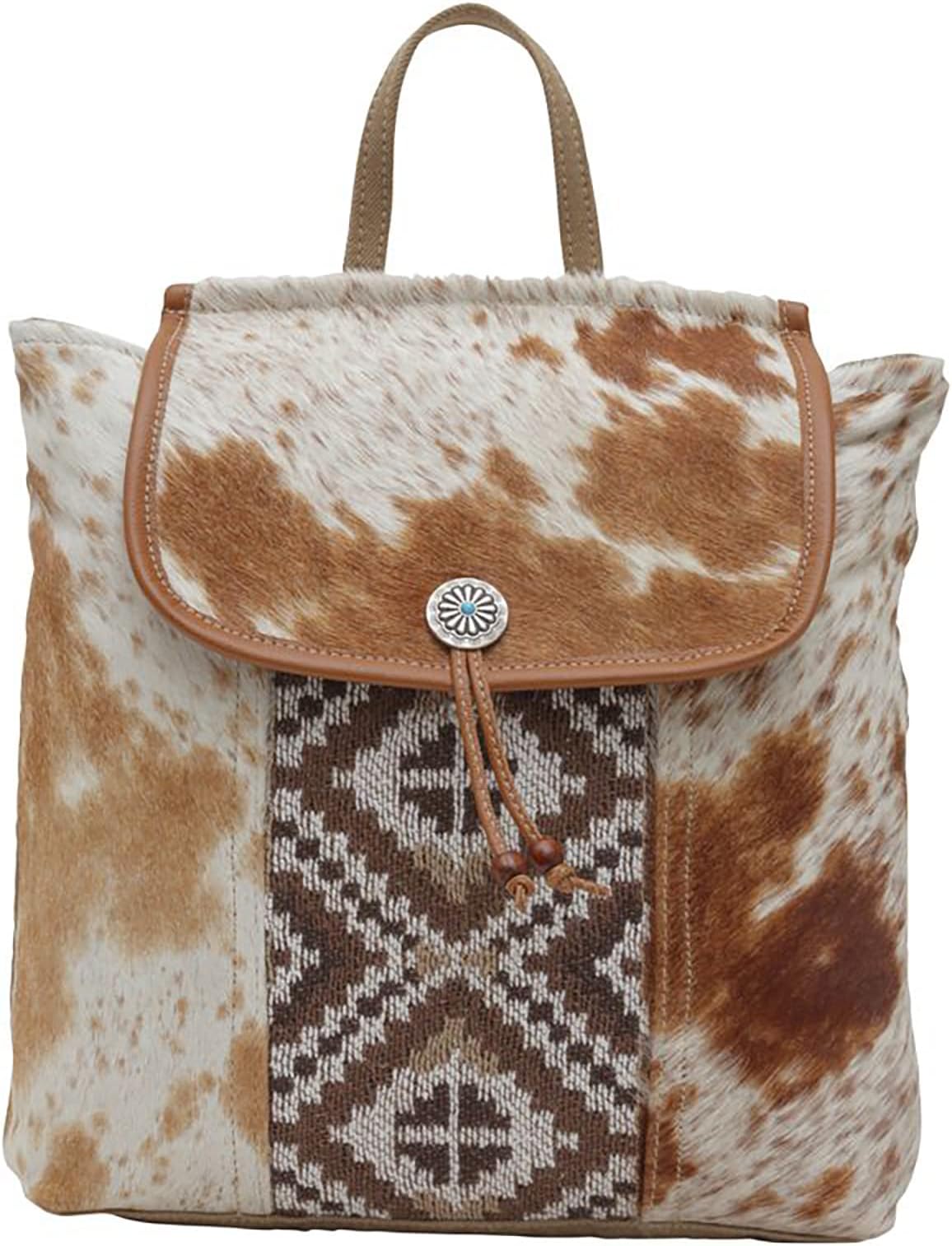 Amazon.com: Myra Bag Western Leather Backpack Bag for Women - Flapover Upcycled Cowhide Bag ...