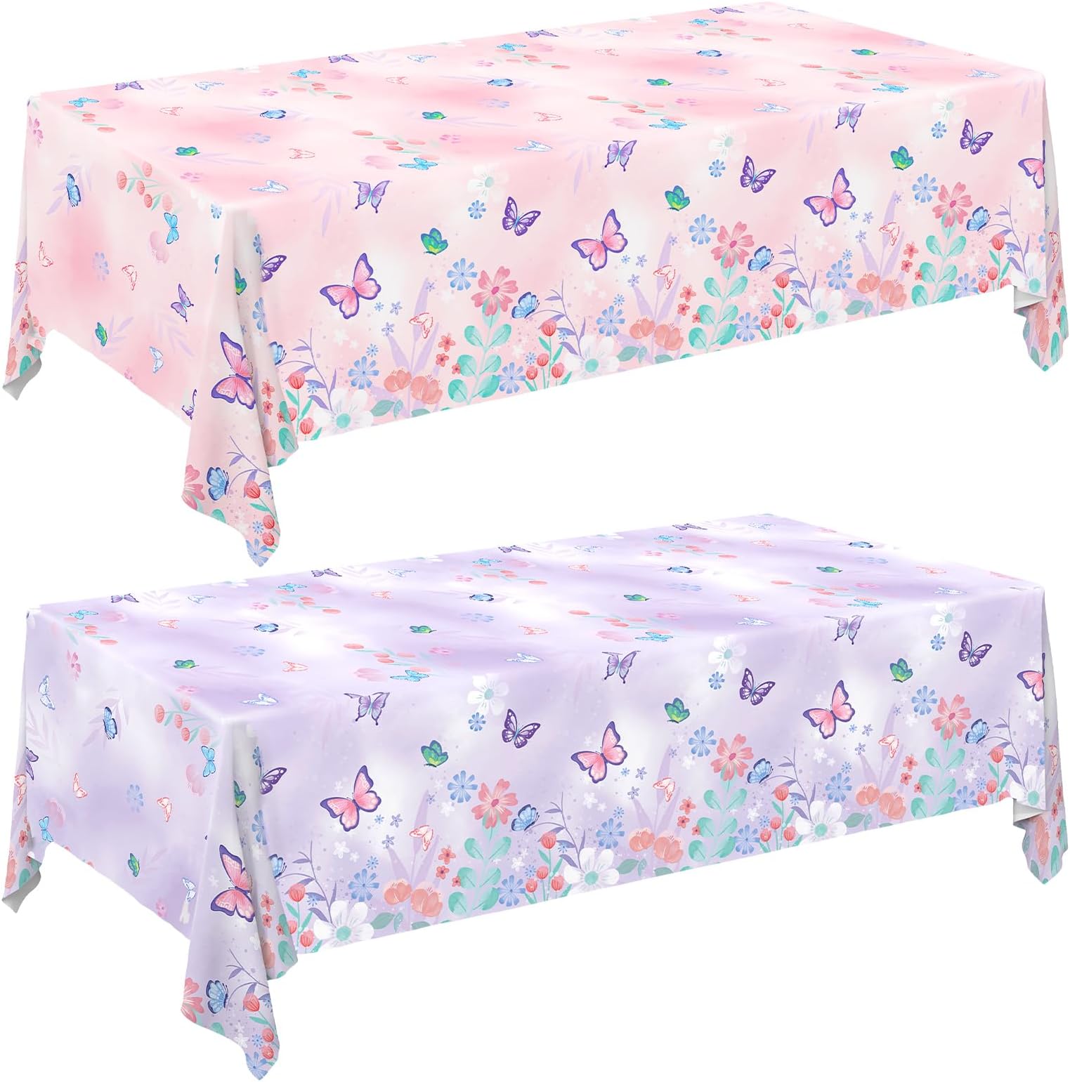 Amazon.com: 4 Pack Flower Tablecloths Colorful Butterfly Table Cloth ...
