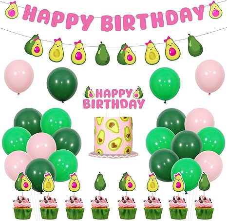 Amazon.com: Avocado Themed Birthday Party Decorations for Girls Pink ...