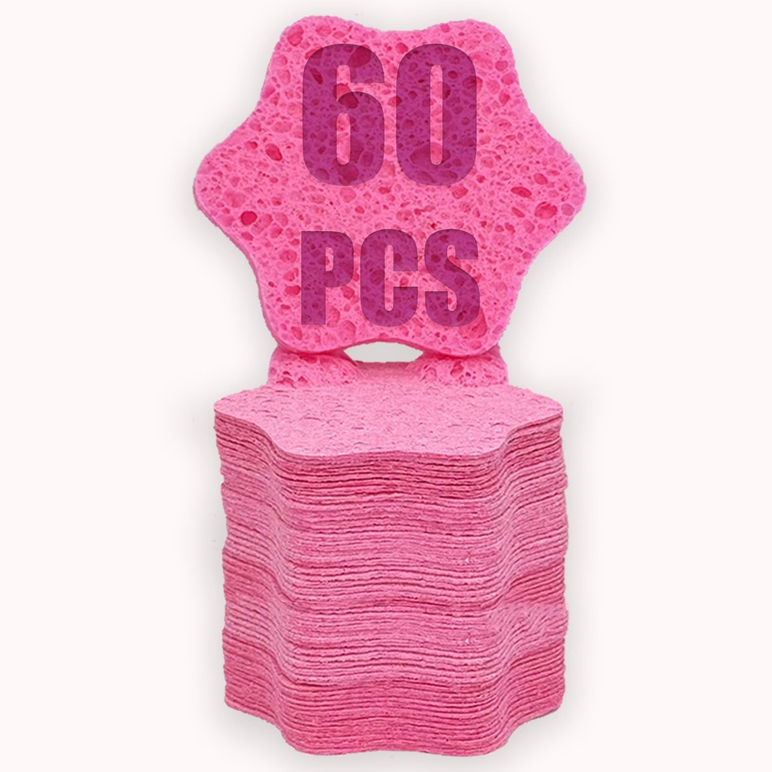 Amazon.com : 60-Count Kickleen Compressed Cellulose Heart Shape Facial ...
