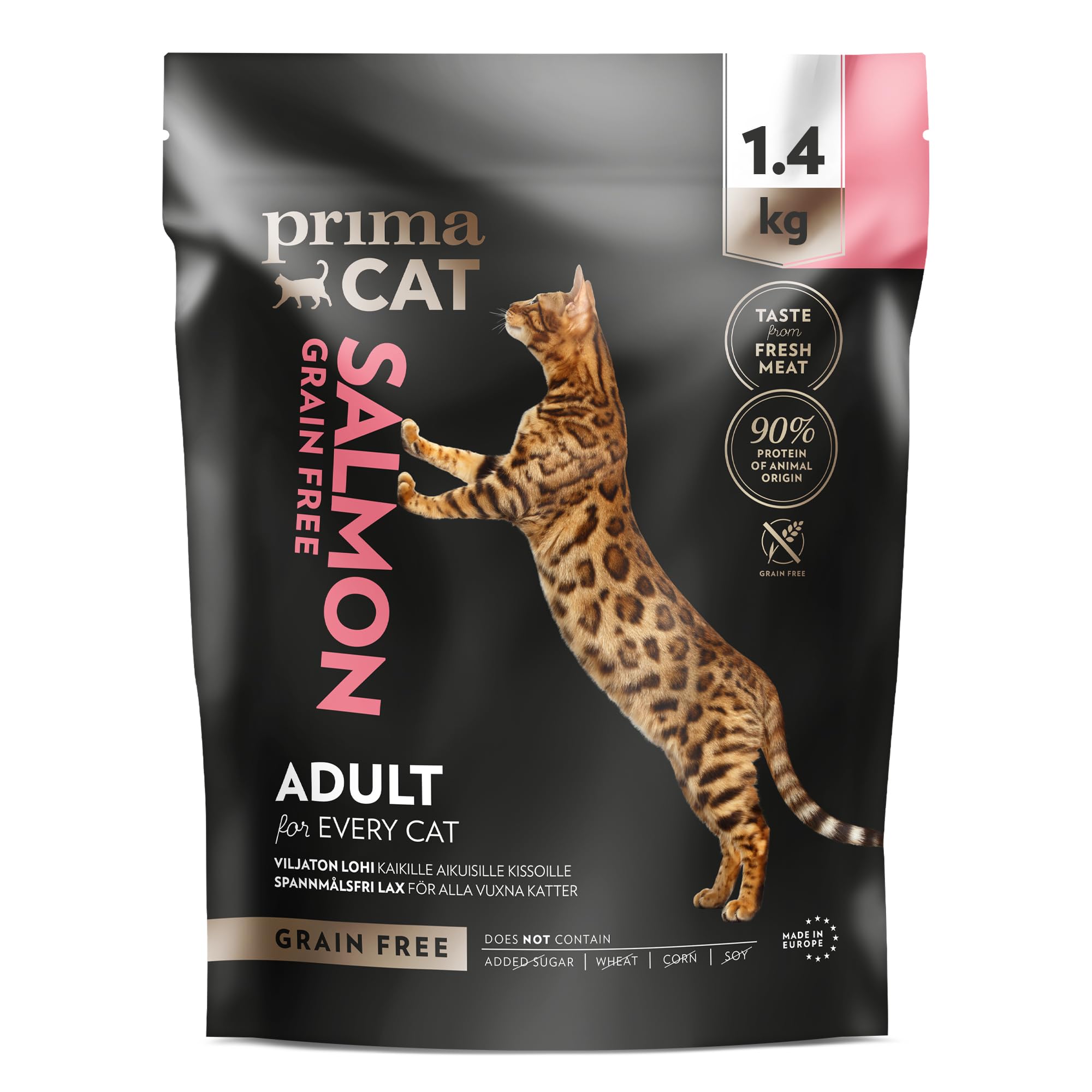 PrimaCat - Complete Dry Grain Free Salmon Flavoured Cat Food, Adult Cat ...