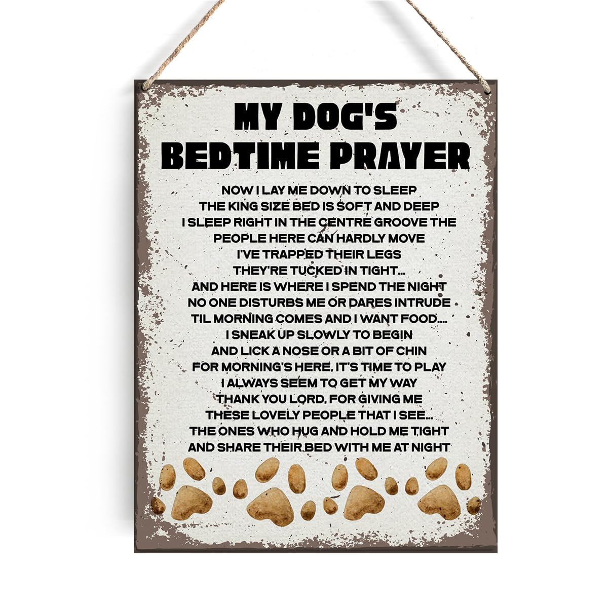 Amazon.com: GUDIAO Retro My Dog's Bedtime Prayer Signs Wall Decor ...