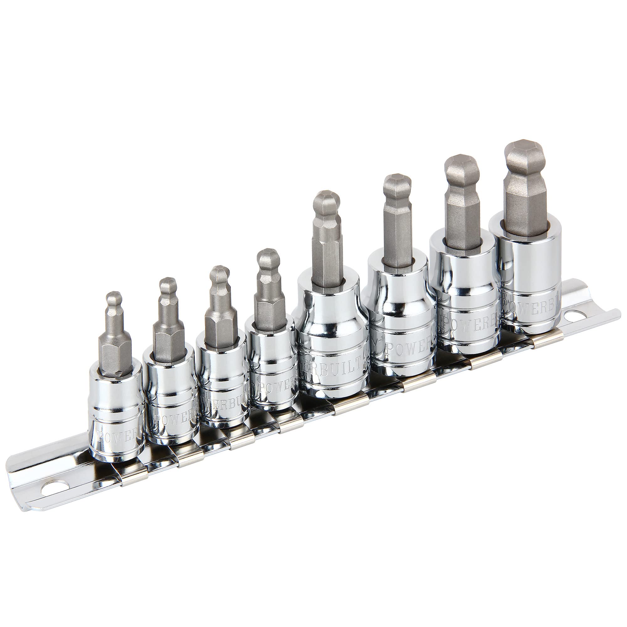Snapklik.com : Powerbuilt 642402 SAE Wobble Ball Hex Bit Set