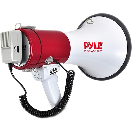 Amazon.com: Pyle 50W Portable Megaphone Bullhorn Speaker with ...