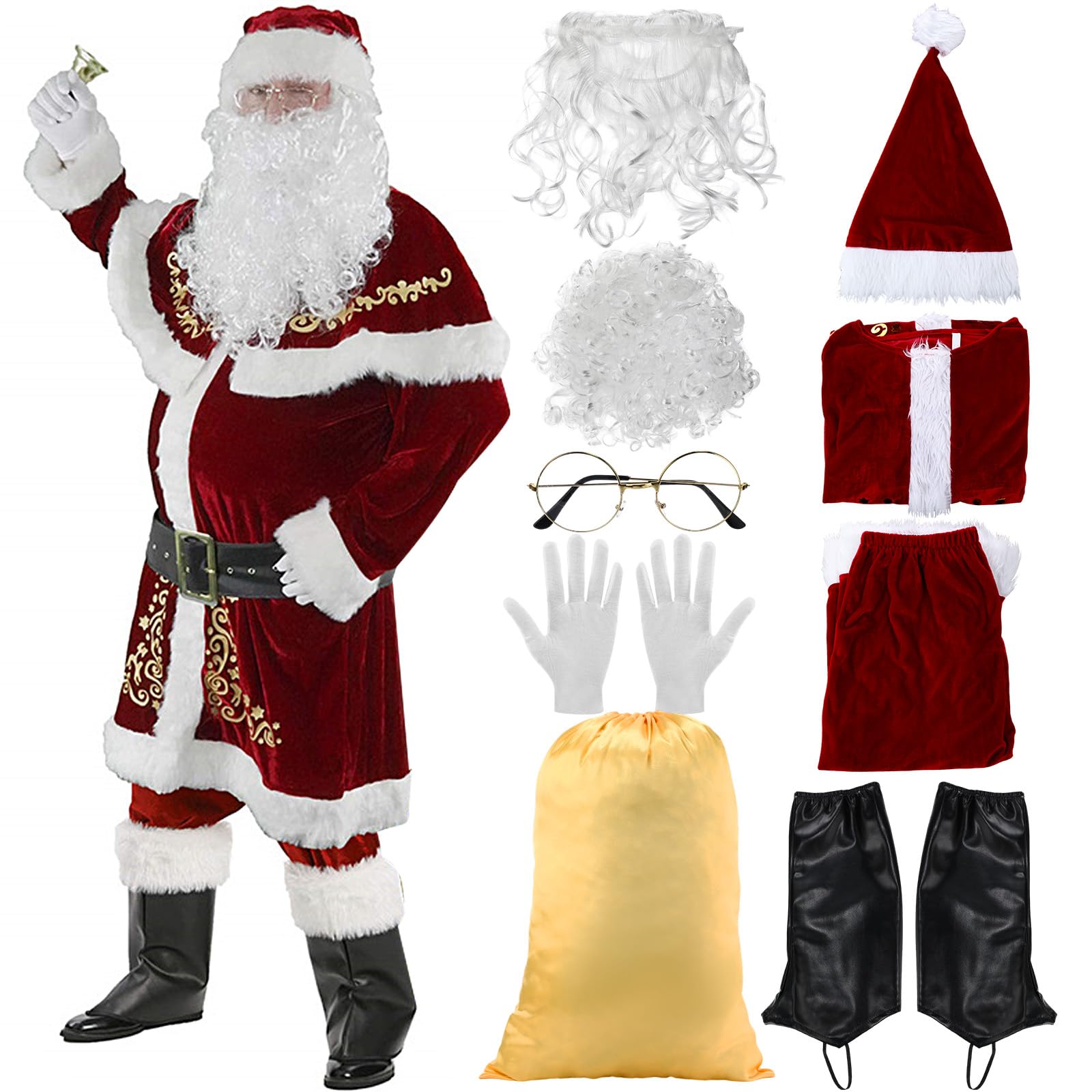 Amazon.com: Croknit Santa Claus Costume for Men Adult Men Santa Suit ...