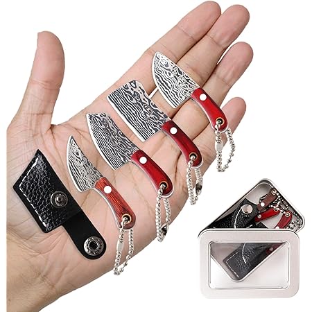 Amazon.com: Nuogo 8 Pcs Mini Knifes Damascus Pocket Knife Set Tiny Chef ...