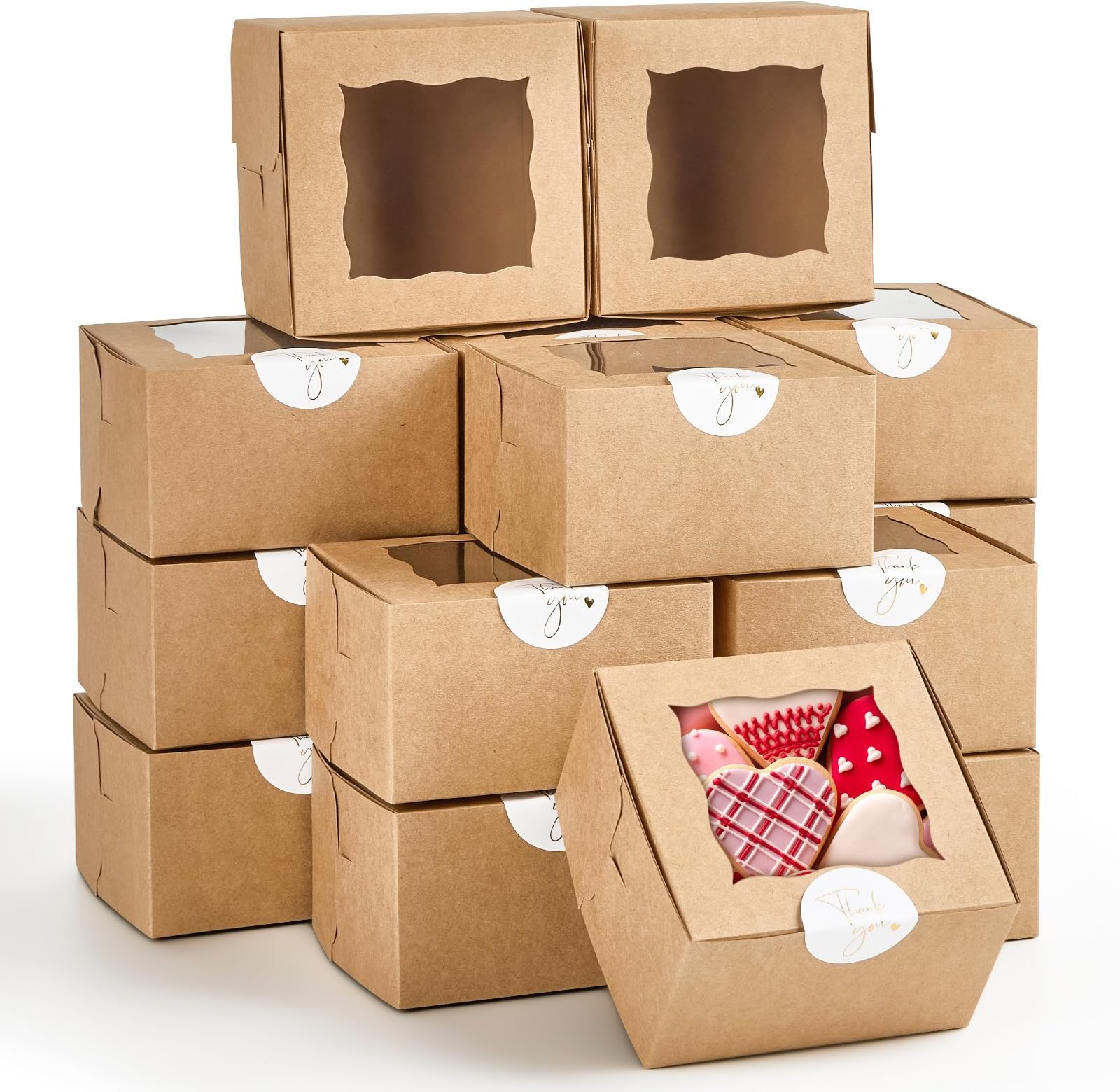 Amazon.com: Juvale 25-Pack Mini Cake Boxes with Window - Individual ...