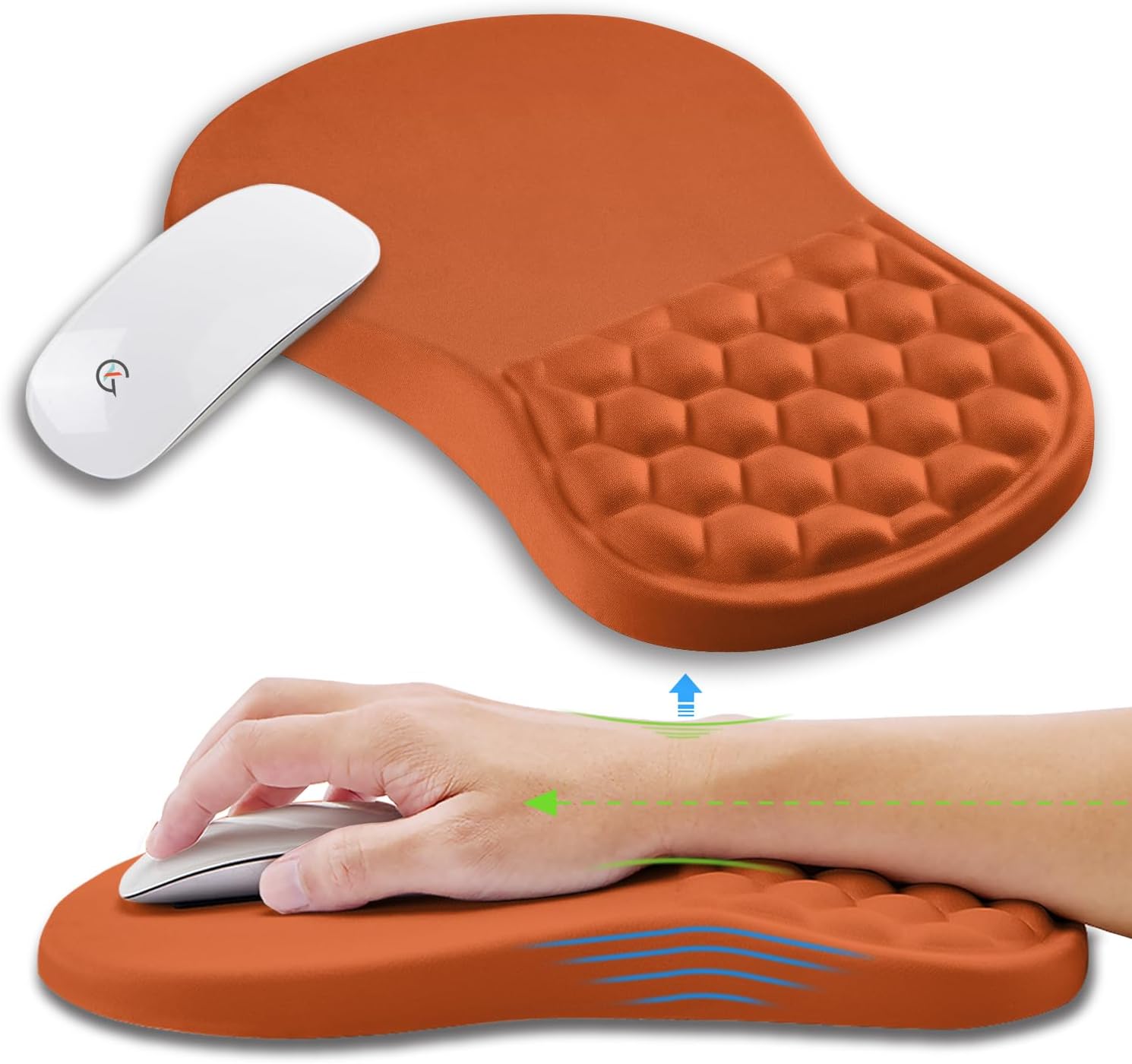 Amazon.com: KUOSGM Ergonomic Mouse Pad Wrist Support with Memory Foam ...