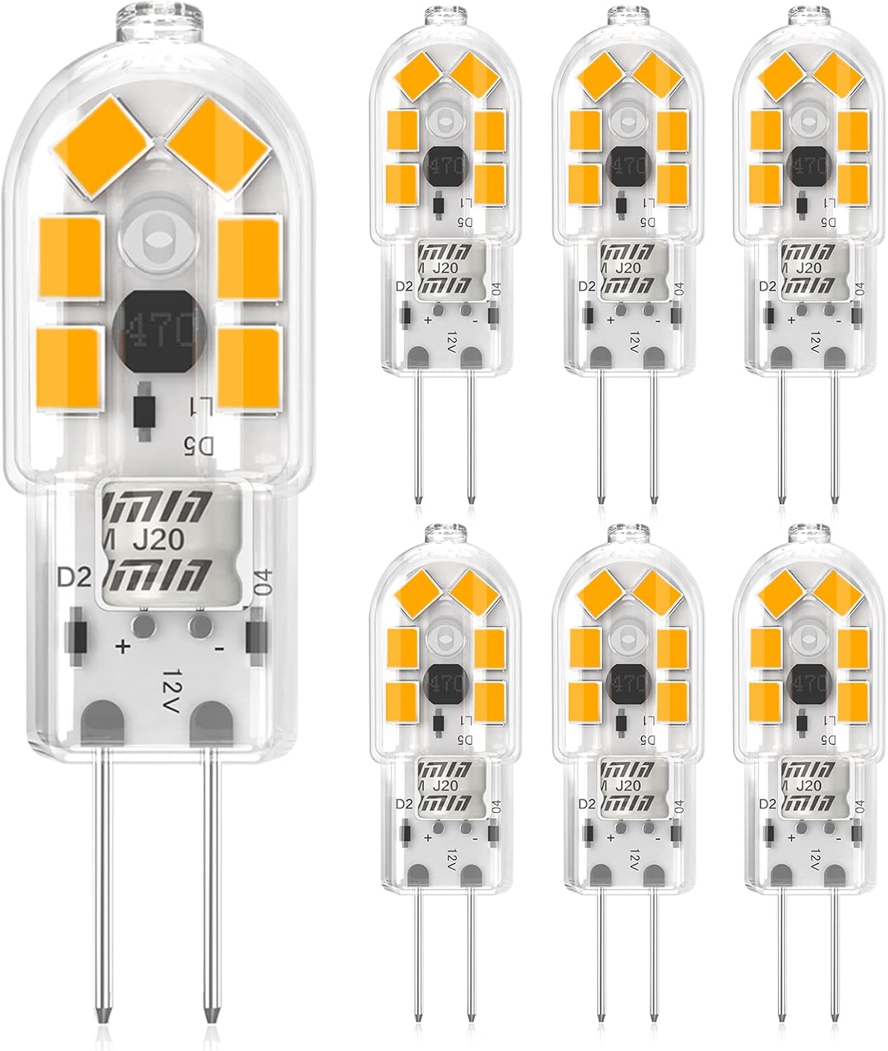 Eco.Luma G4 LED Bulb, 12V 2W LED Light Bulbs Warm White 3000K ...