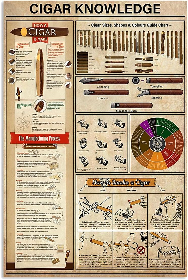 Amazon.com: NEILJENA Wine Cigar Motivational Picture, Cigar Production ...