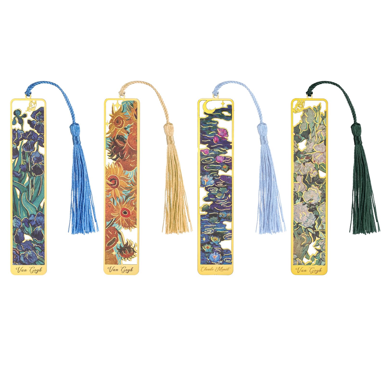 Amazon.com : Mabor 4Pcs Metal Bookmark with Tassels Vintage Fancy ...