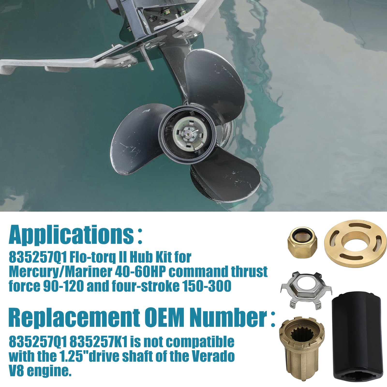 Mercury Outboard Propeller Hub 835257Q1 Flo-Torq II Hub Kit Replacement ...