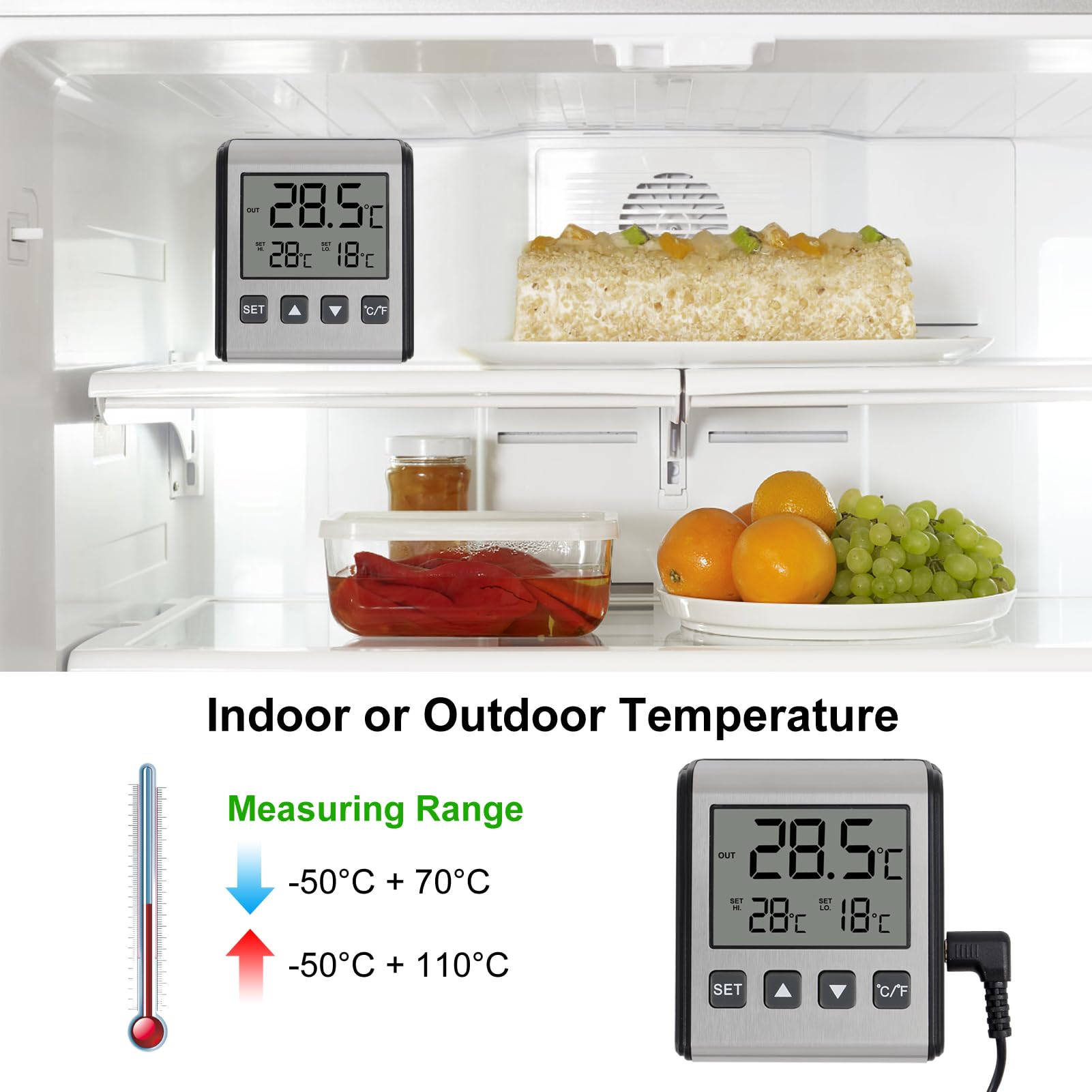 Snapklik.com : DWEII 2 Pack Refrigerator Thermometer Freezer ...