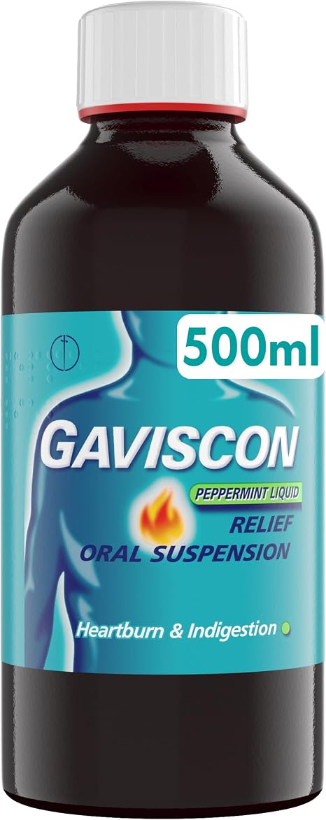 Gaviscon Original Peppermint Liquid 500ml - Heartburn & Acid Reflux ...