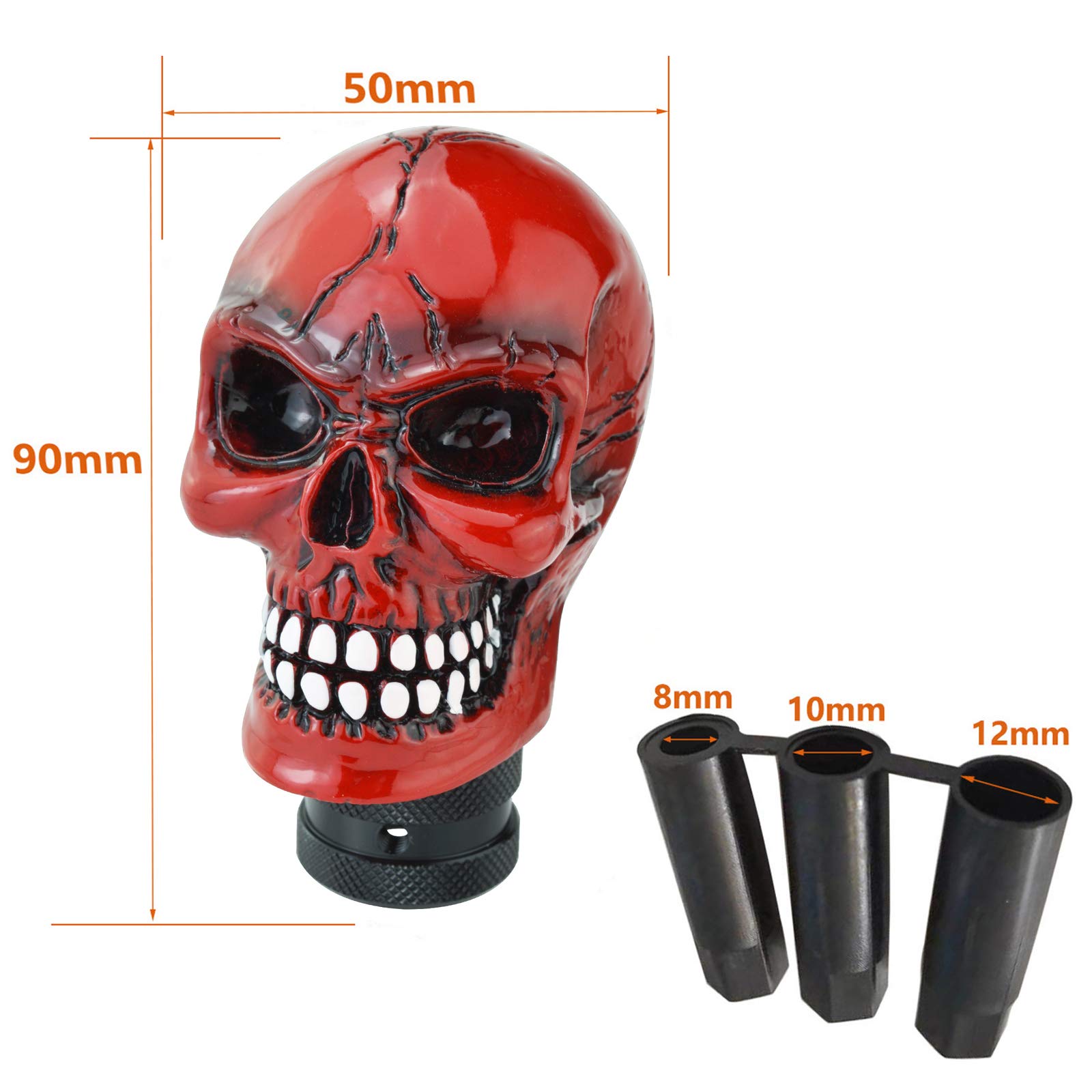 Snapklik.com : Lunsom Skull Gear Shift Head Resin Shifter Knob Car ...