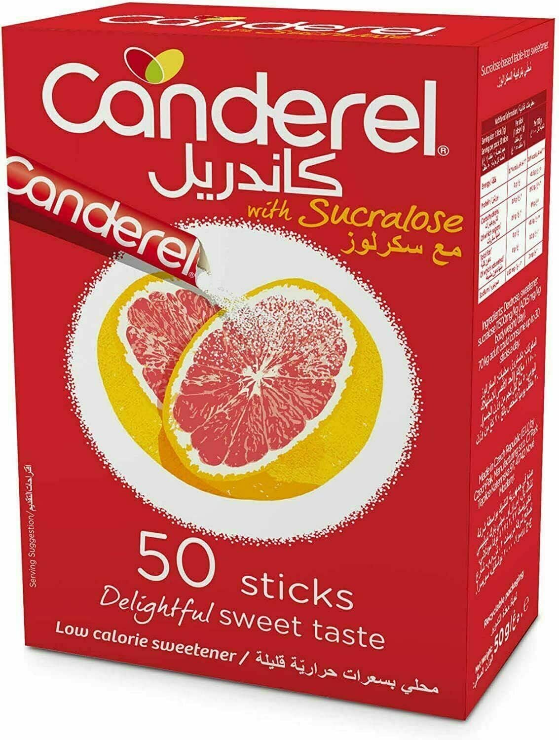 Canderel With Sucralose Powder Low Calorie Sweetener 50g (50 Stick ...