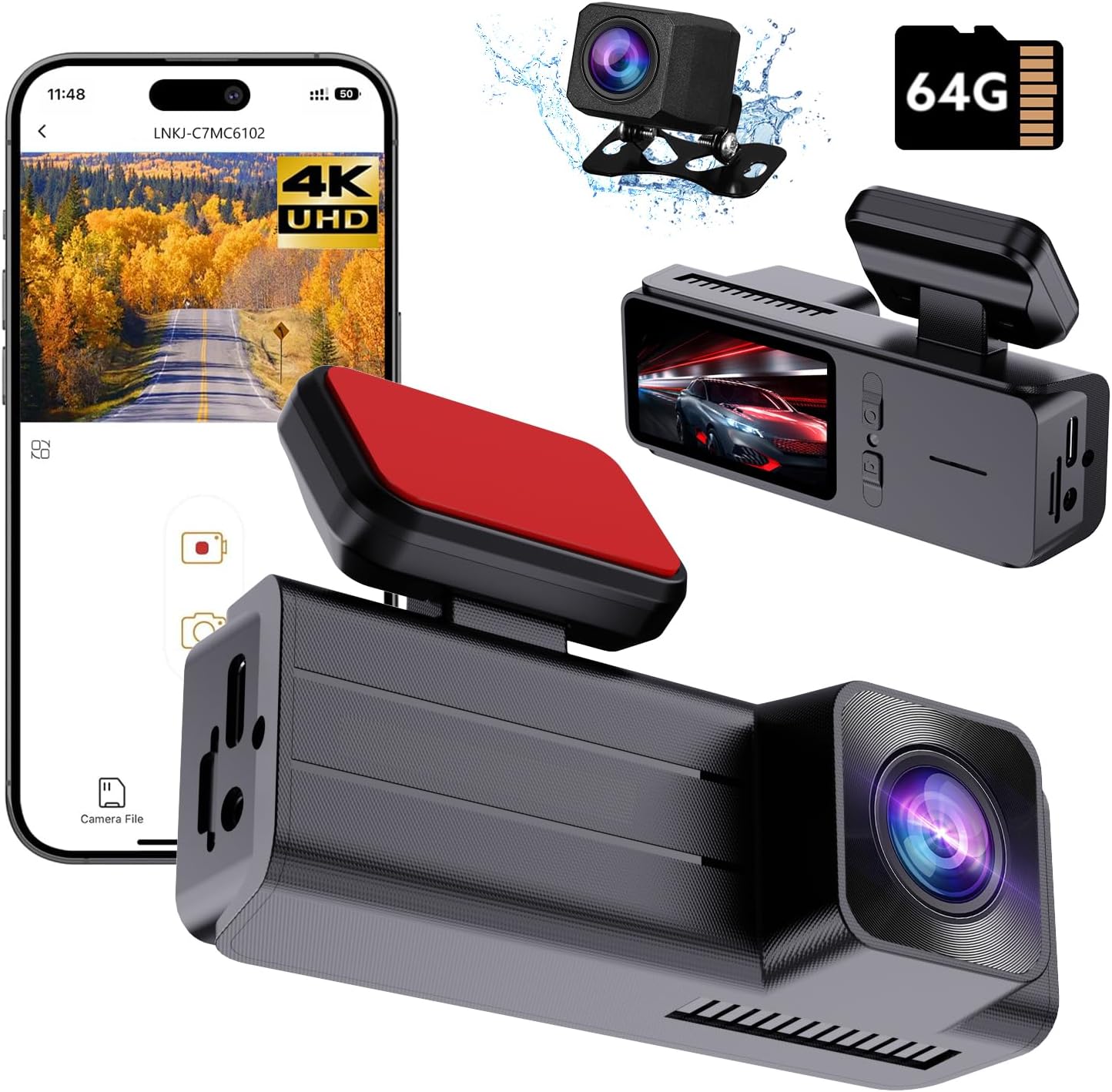 Amazon.com: 1080p Hd 360° Rotating Mini Adas Dashcam, Dashcam Front and ...
