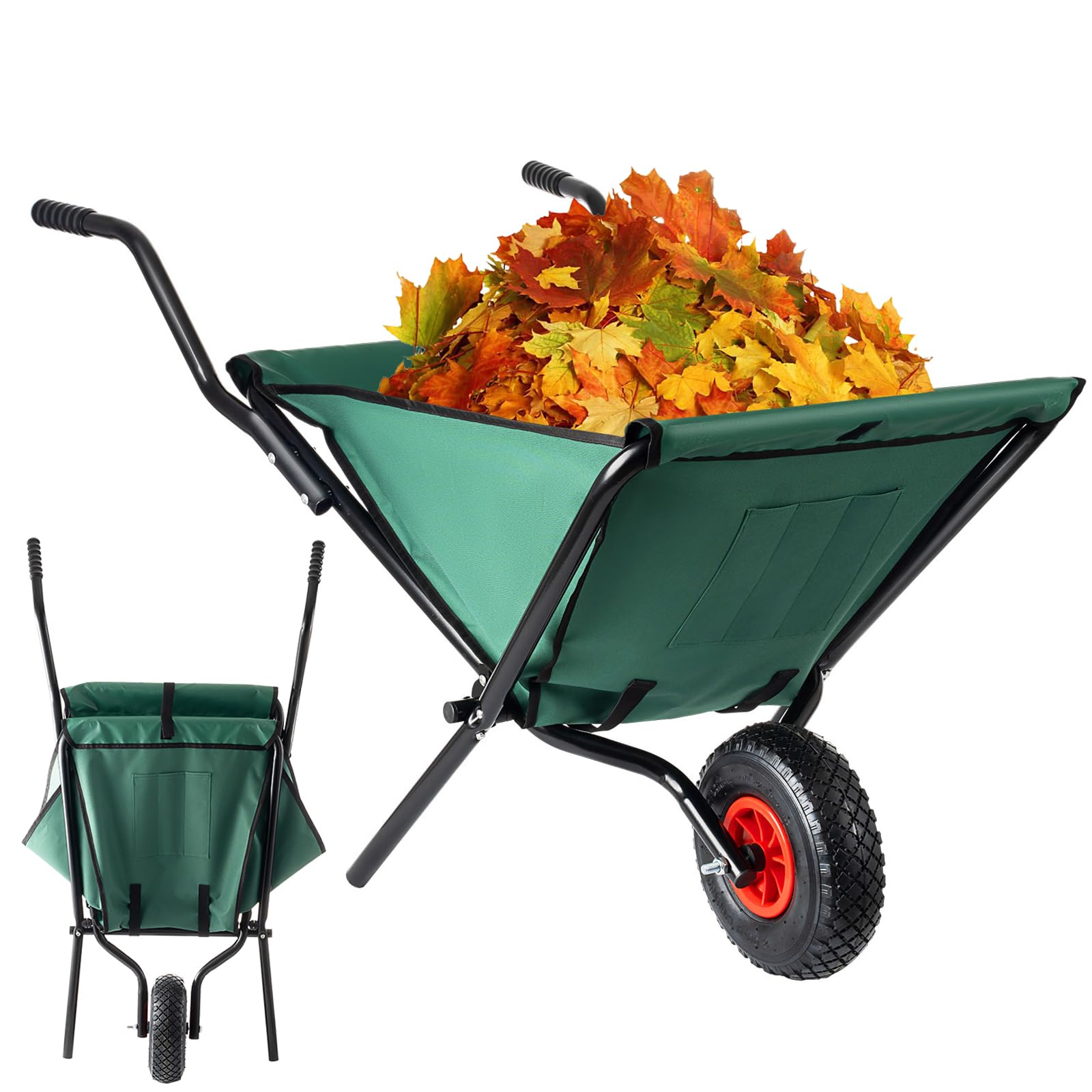 Amazon.com: Mstge Collapsible Wheelbarrow, Lightweight and Durable ...
