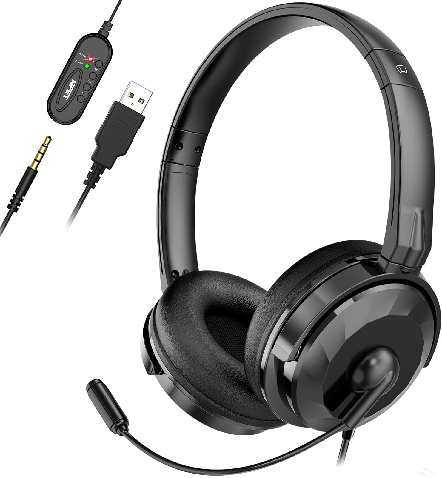 Amazon.com: NPET CH10 USB Headset with Microphone Noise Cancelling ...
