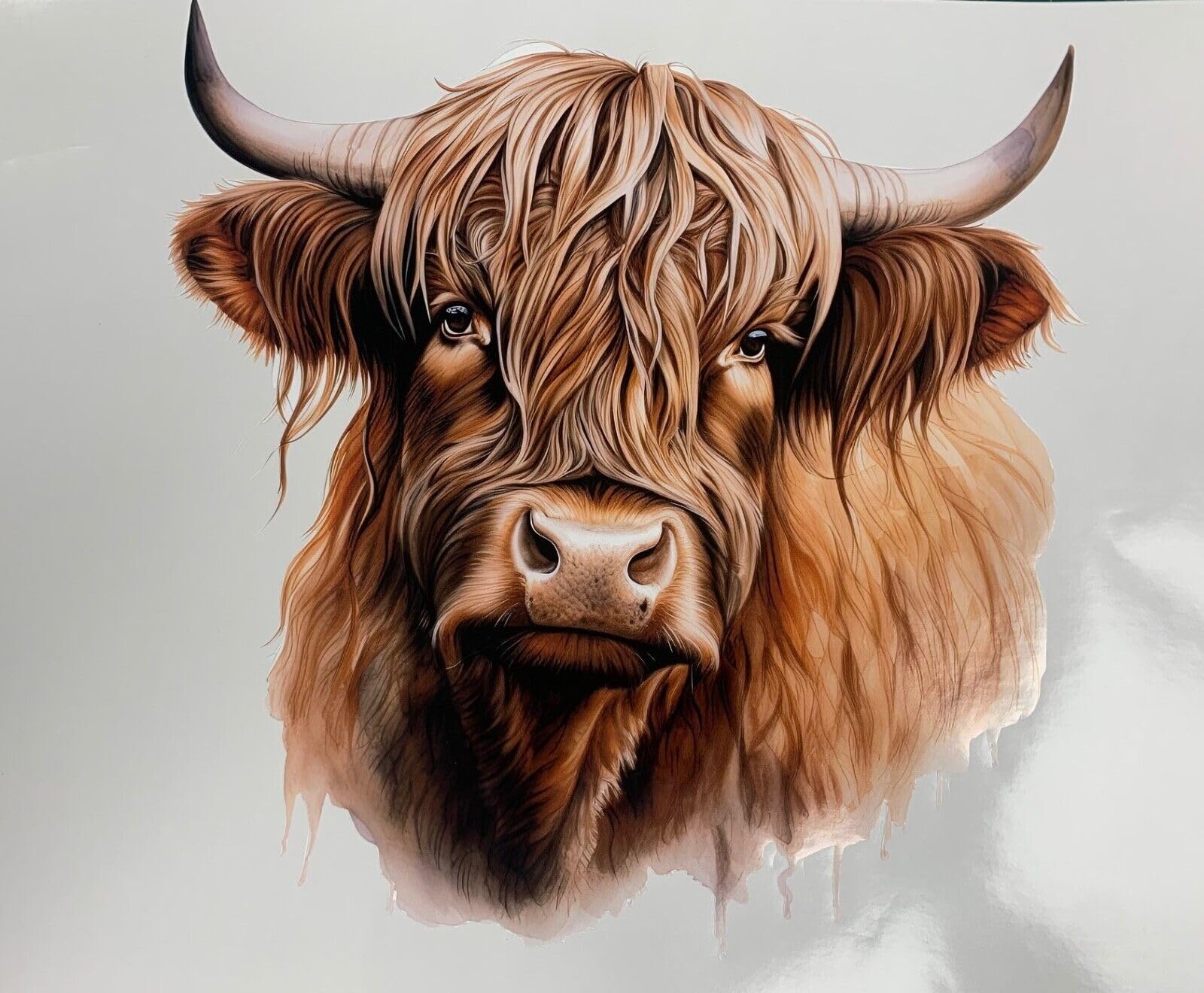 Highland Cow Bull Head Vinyl Car Motorhome Caravan Van Wall Sticker ...
