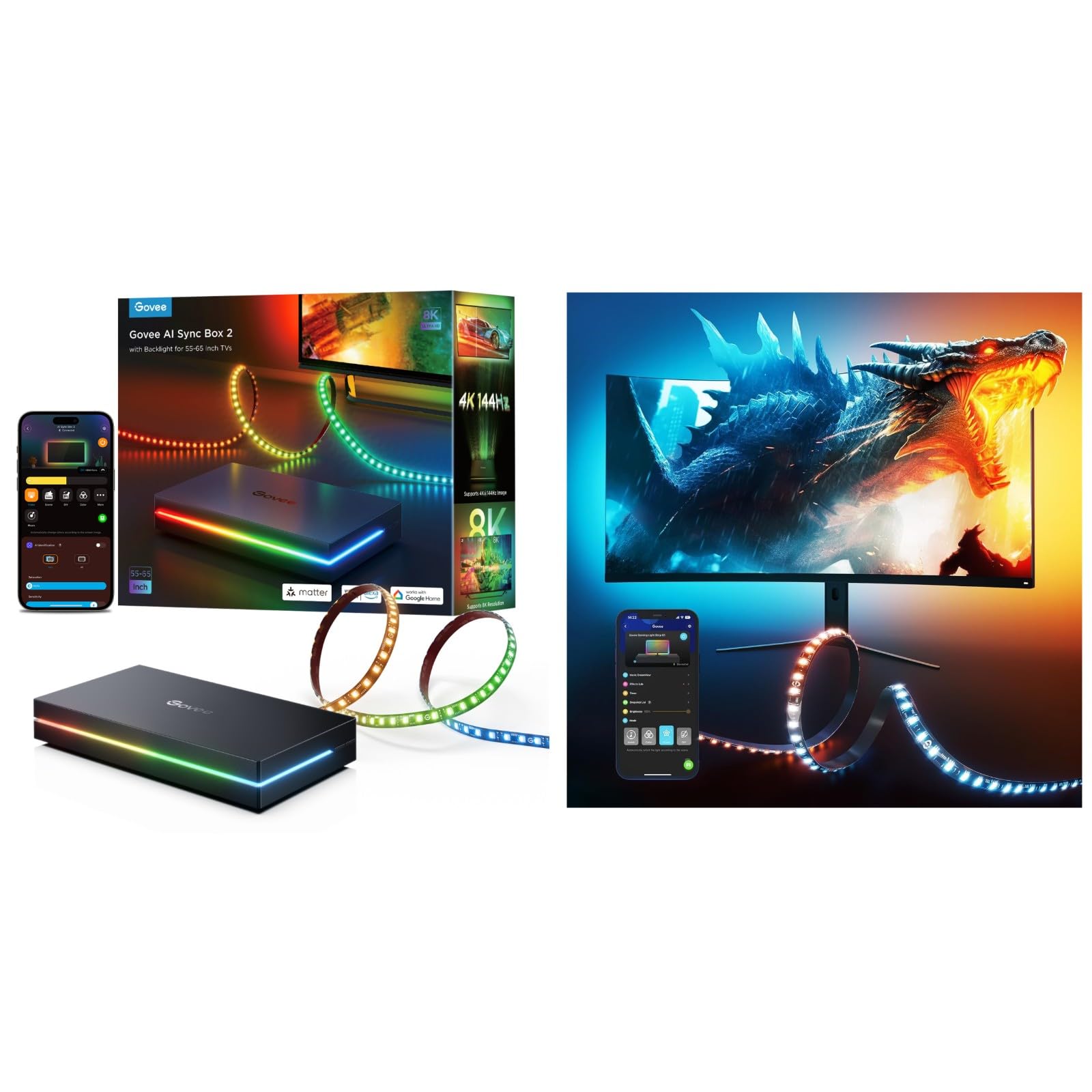 Amazon.com: Govee Gaming Light for Monitor G1, RGBIC LED Backlight for ...