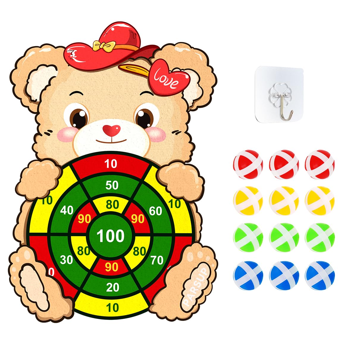 Valentines Day Dart Board Game Set, Cute Bear Party Board Games with 12 ...