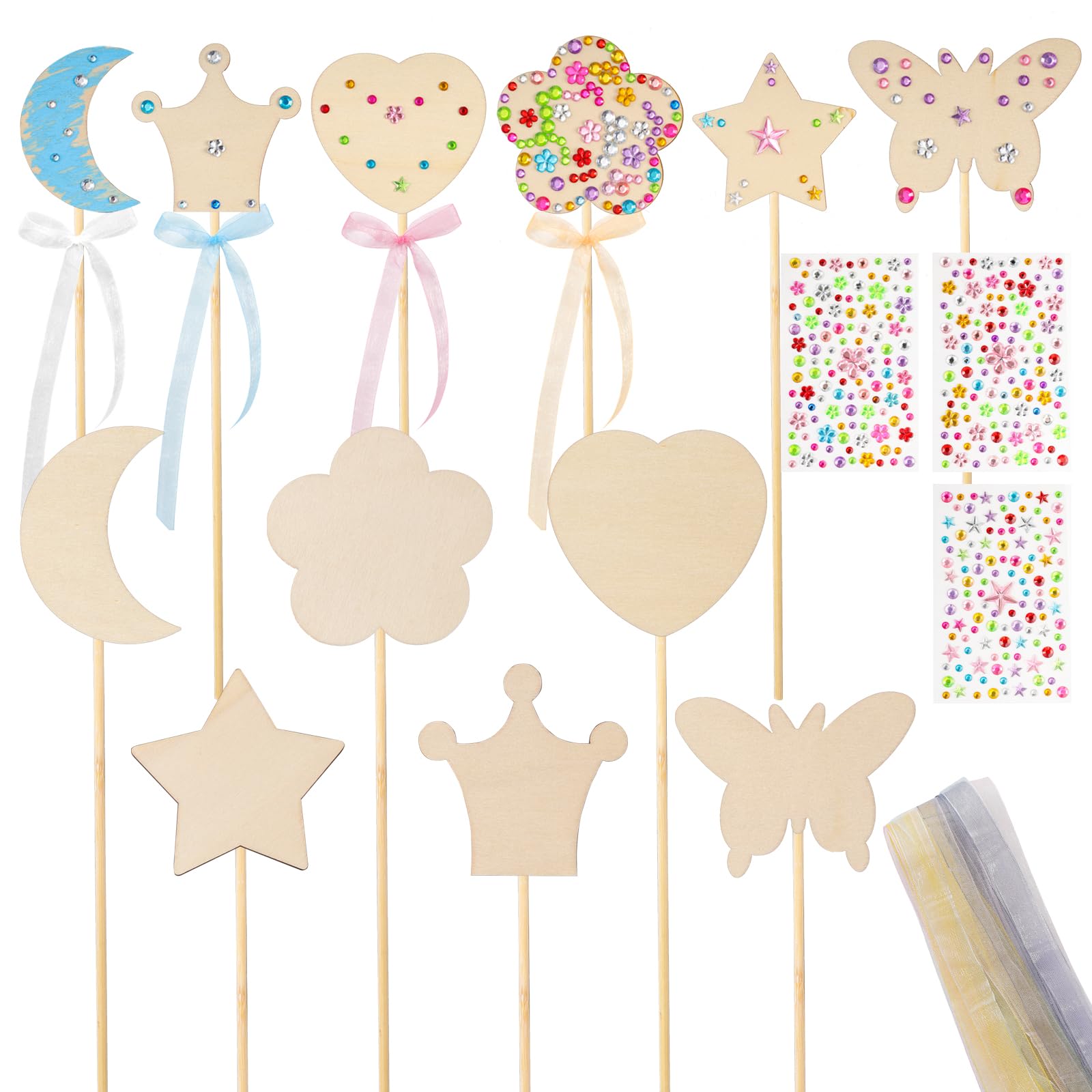 Amazon.com: Fumwase Princess Fairy Wand Kit include 18 Unfinished Wood ...