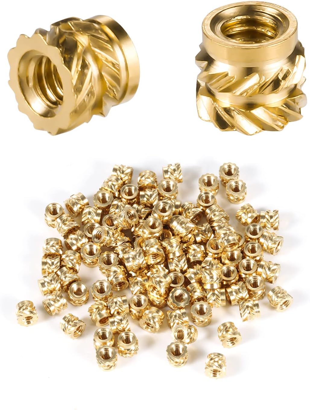 AIEX 100pcs 3D Printing Insert Threaded Brass Insert M2 Female Thread ...